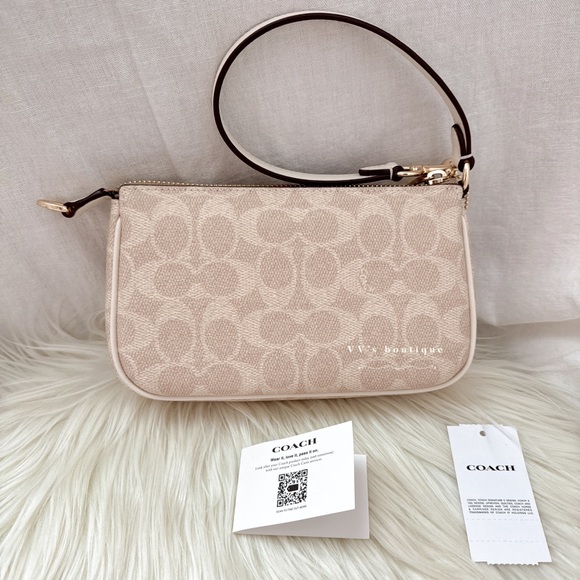 Coach | Bags | Nwt Coach Nolita 9 In Signature Canvas Gold Sand Chalk ...